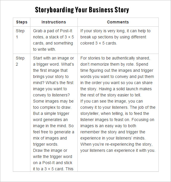 7+ Business StoryBoard Templates