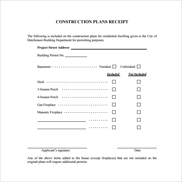 12+ FREE Construction Receipt Templates - DOC, PDF