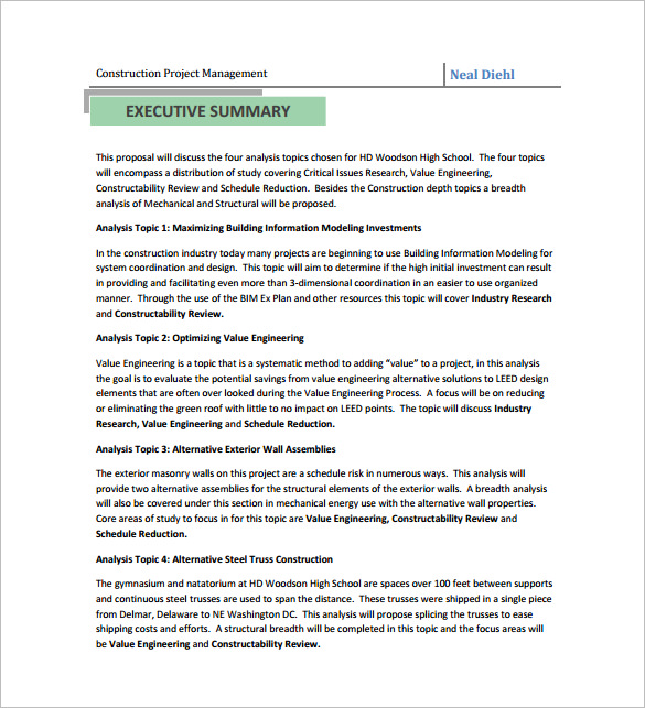 16 Construction Proposal Templates Free Excel PDF Word Formats