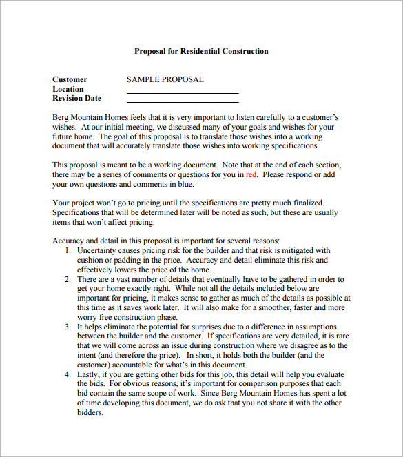 Construction Proposal Template - 22+ FREE Word, PDF Format Download!