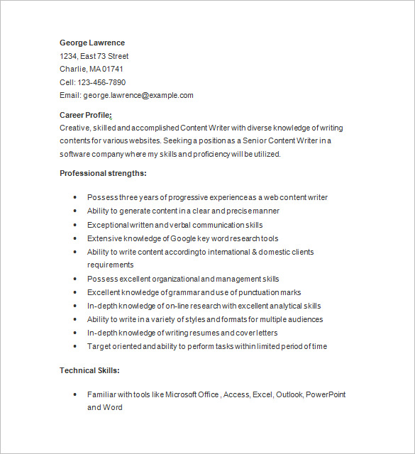 23+ Writer Resume Templates - DOC, PDF