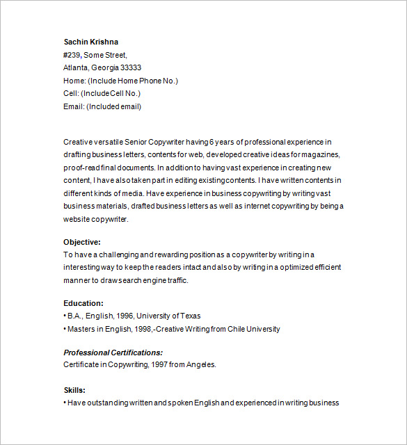 23+ Writer Resume Templates - DOC, PDF