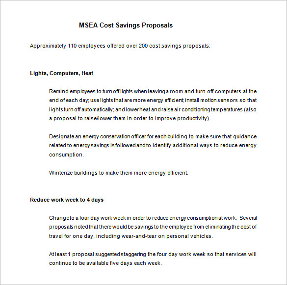 Cost Proposal Template 18 Free Word PDF Format Download
