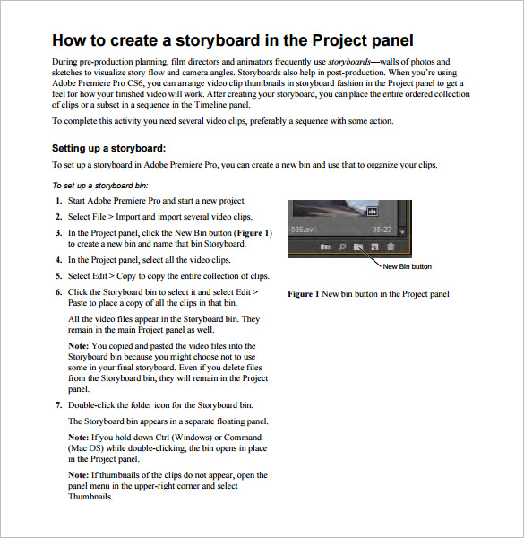 5+ Project Storyboard Templates - DOC, PDF, PPT