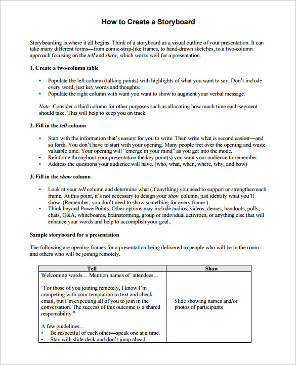 7+ Business StoryBoard Templates