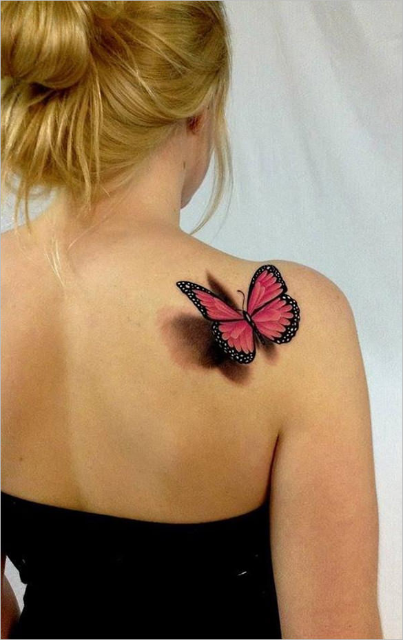 27+ Inspiring 3D Butterfly Tattoos Designs