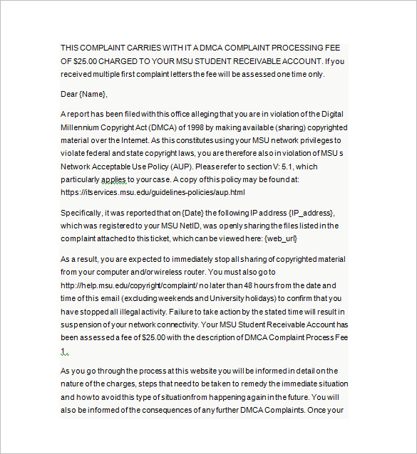 12+ DMCA Notice Templates - DOC