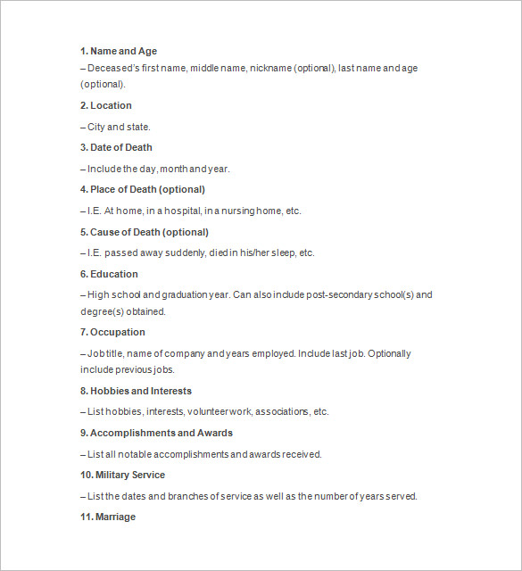 Death Notices - 16+ Printable Word, Excel, PDF Format Download!