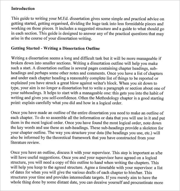 9+ Dissertation Outline Template - DOC, PDF