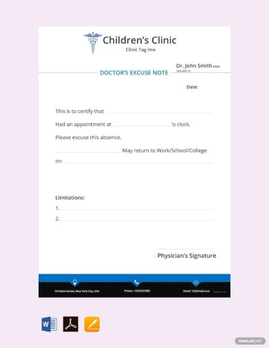 Doctor Excuse Template - 10+ Sample, Example, Format Download!