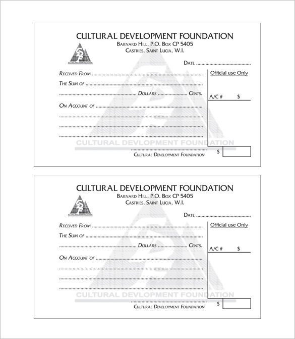 Receipt Book Template 20 Word Excel PDF Format Download