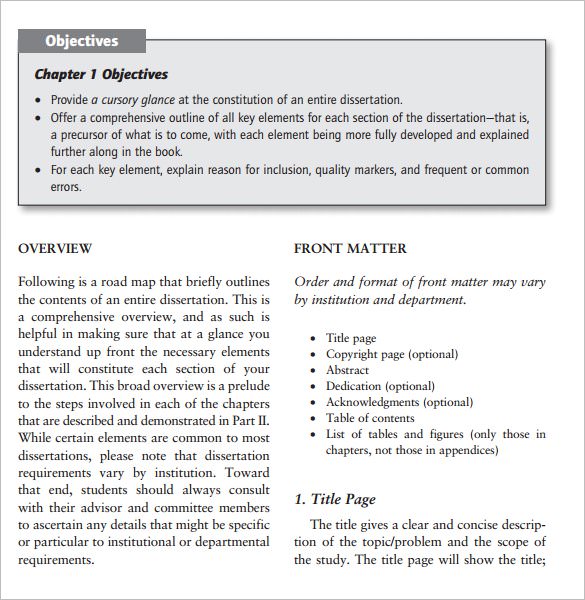9+ Dissertation Outline Template - DOC, PDF