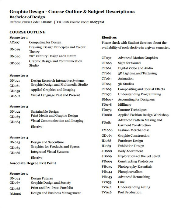 7+ Course Outline Template - DOC, PDF