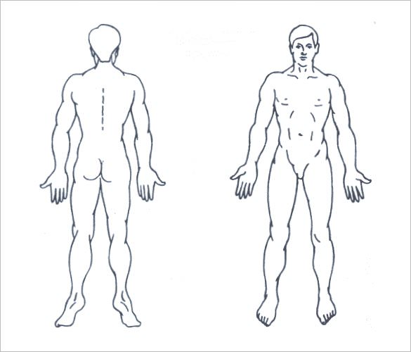 23 Body Outline Templates PDF JPG