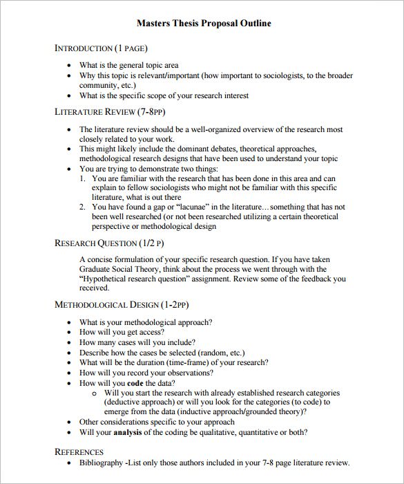 Msc Thesis Proposal Template How To Write A Thesis Proposal