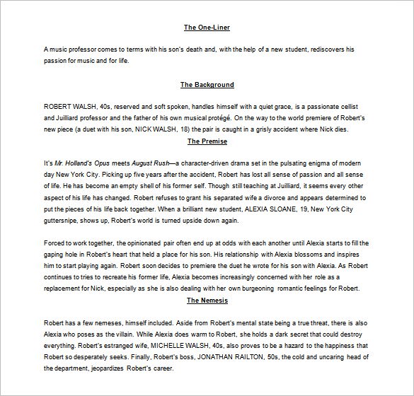 How To Write A Script Treatment Example Comegasw