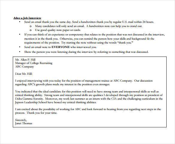 11+ Thank You Email After Teaching Interview - PDF, DOC