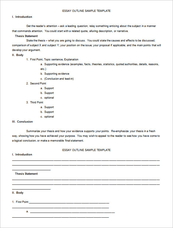 Essay Outline Template - 12+ Word, PDF Format Download!