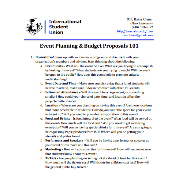 Event Proposal Template Proposal Templates Free Word Templates