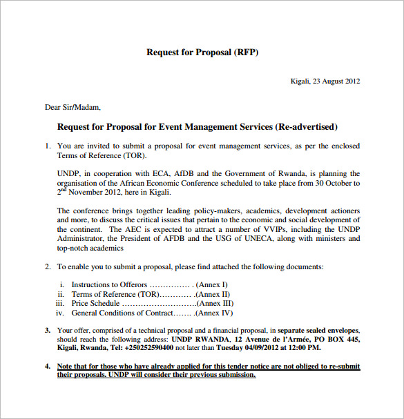 Event Proposal Template Free Word Templates