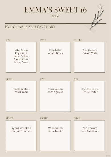 16+ Table Seating Chart Templates - DOC, PDF, Excel