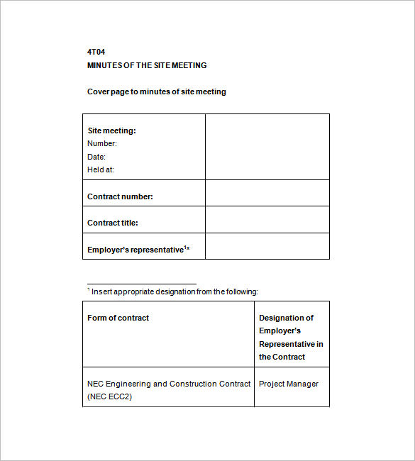 Construction Meeting Minutes Template - 15+ Sample, Example Format ...