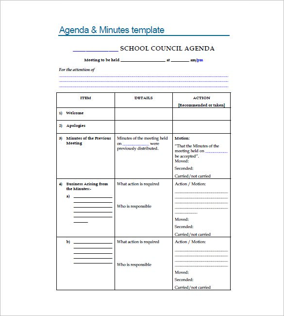 18+ School Meeting Minutes Templates - Word, PDF, Apple Pages