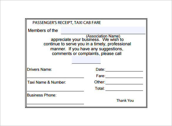 14+ Taxi Receipt Templates - DOC, PDF