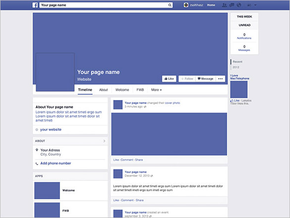 Facebook PSD Template 8 Free Samples Examples Format Download 