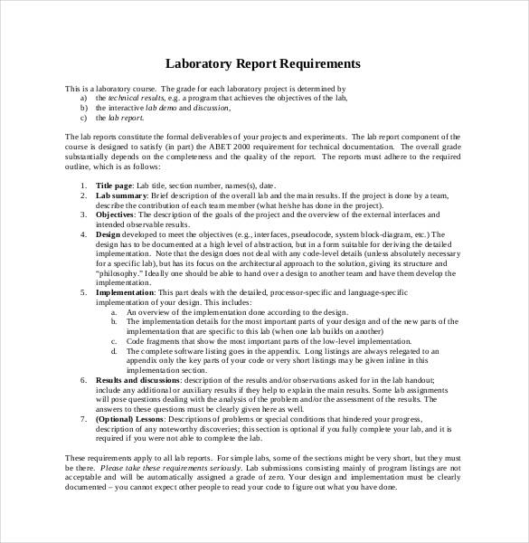 34+ Lab Report Templates - PDF, Google Docs, Word, Apple Pages