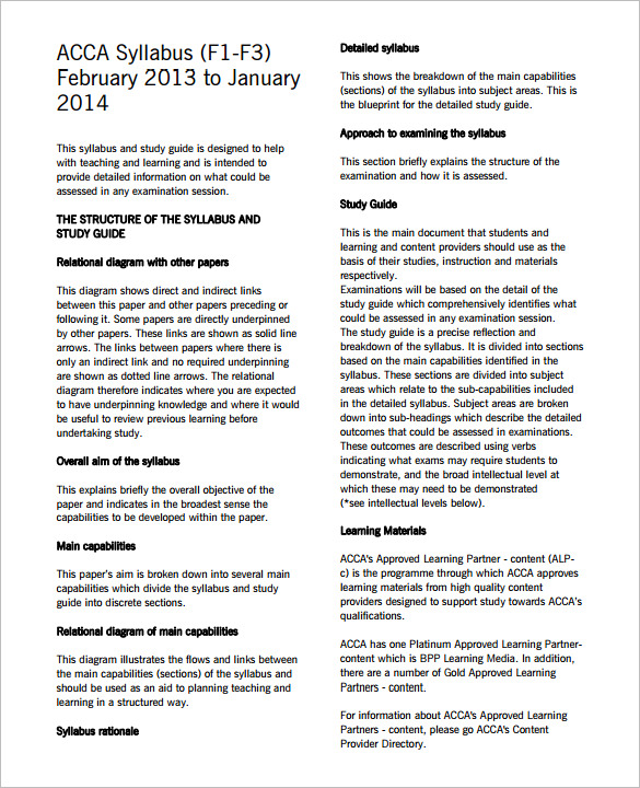 14 Training Course Outline Template DOC PDF