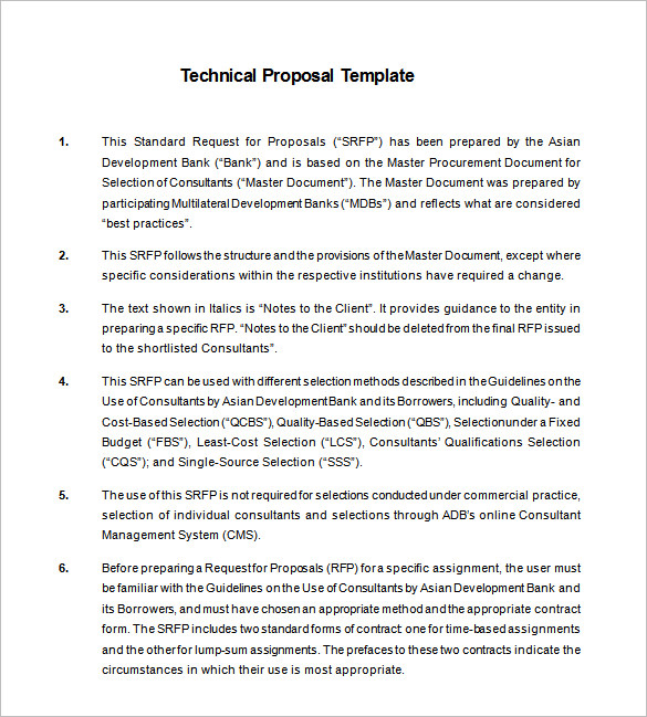 Technical Proposal Templates - 22+ Free Sample, Example, Format Download