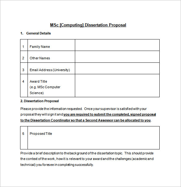 Dissertation Proposal Template 14 Free Word PDF Format Download 