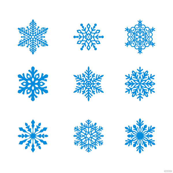 Printable Blue Snowflakes