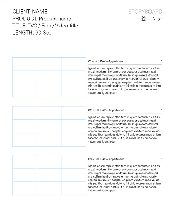 8+ Movie StoryBoard Templates - DOC, Excel, PDF, PPT