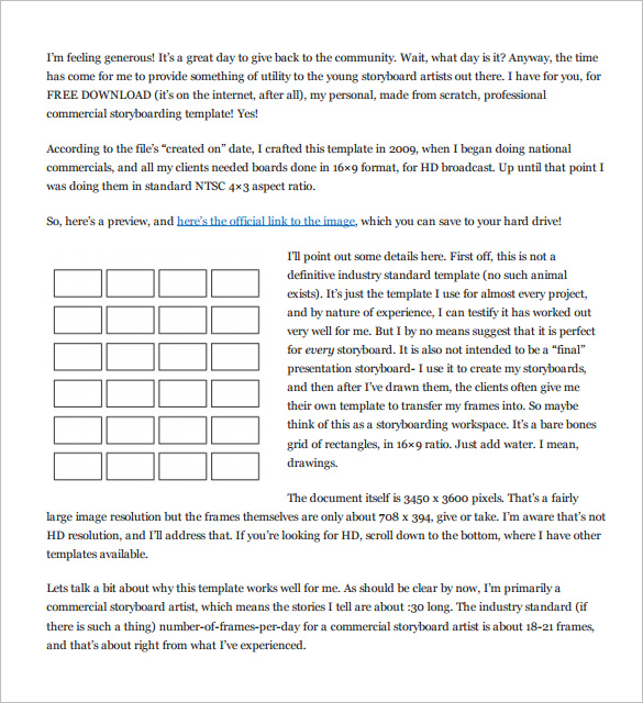 7+ Commercial Storyboard Templates - DOC, PDF