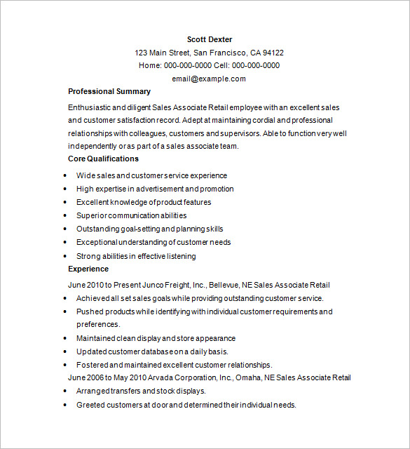 9+ Retail Resume Templates - DOC, PDF