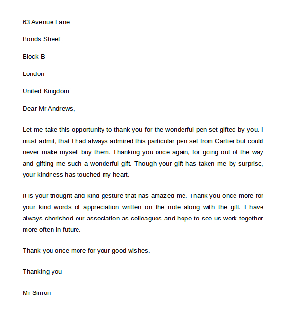 Thank You Letter for Gift – 9+ Free Word, Excel, PDF Format Download!