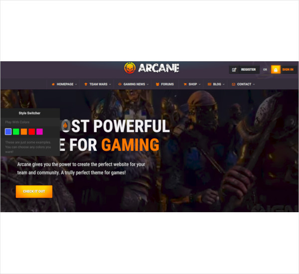 45+ Gaming Website Themes & Templates