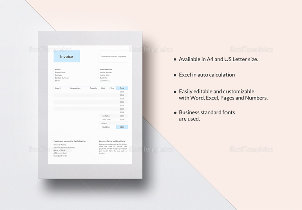 General Invoice Templates - 30+ Word, Excel, Google Sheets, PDF Format ...