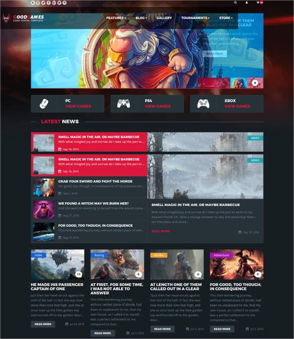 45+ Gaming Website Themes & Templates