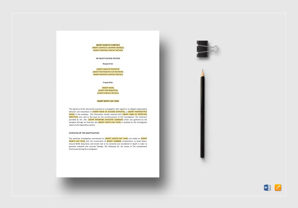 29+ Investigation Report Templates - Docs, PDF, Word, Pages