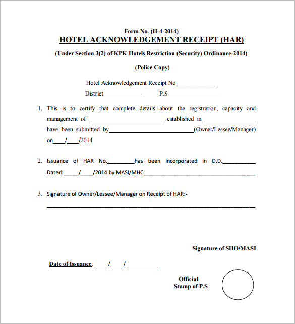 22+ Hotel Receipt Templates - PDF, DOC, Excel