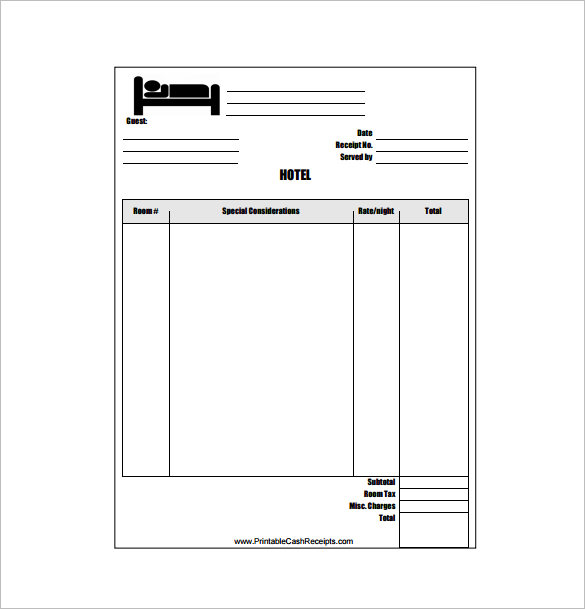 19+ Hotel Receipt Templates - DOC, PDF, PSD