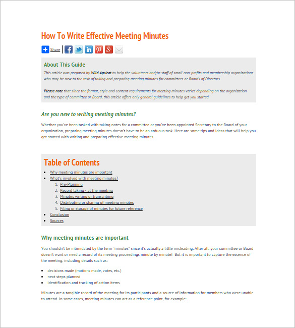 How To Write Meeting Minutes Template 8 Free Online Video Tutiorals