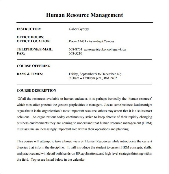 7 Course Outline Template DOC PDF