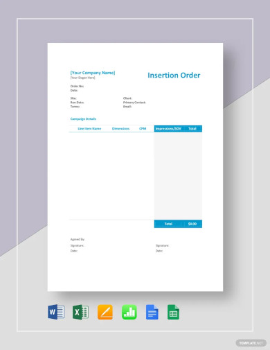 40+ Order Template - Word, Excel, PDF