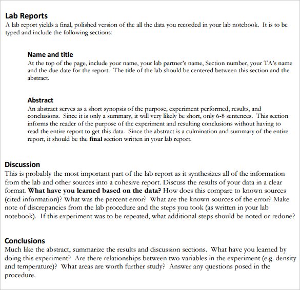 32 Lab Report Templates PDF Google Docs Word Apple Pages Free