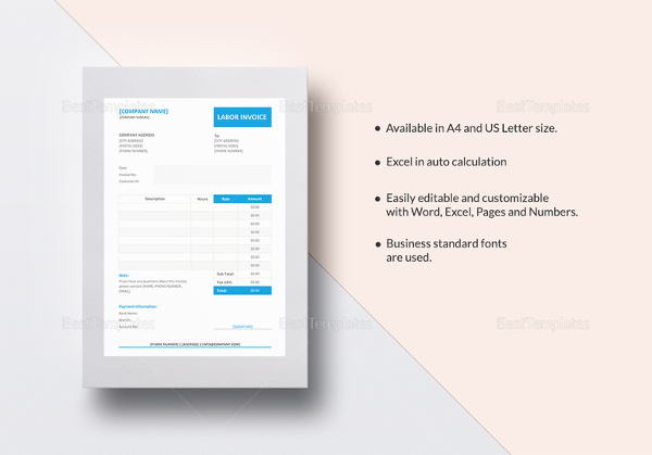 Construction Invoice Template - 18+ Free Word, Excel, PDF Format Download