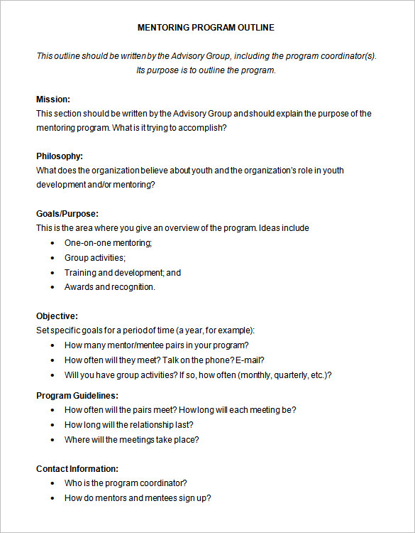 Program Outline Template 7 Free Free Word PDF Format Download 